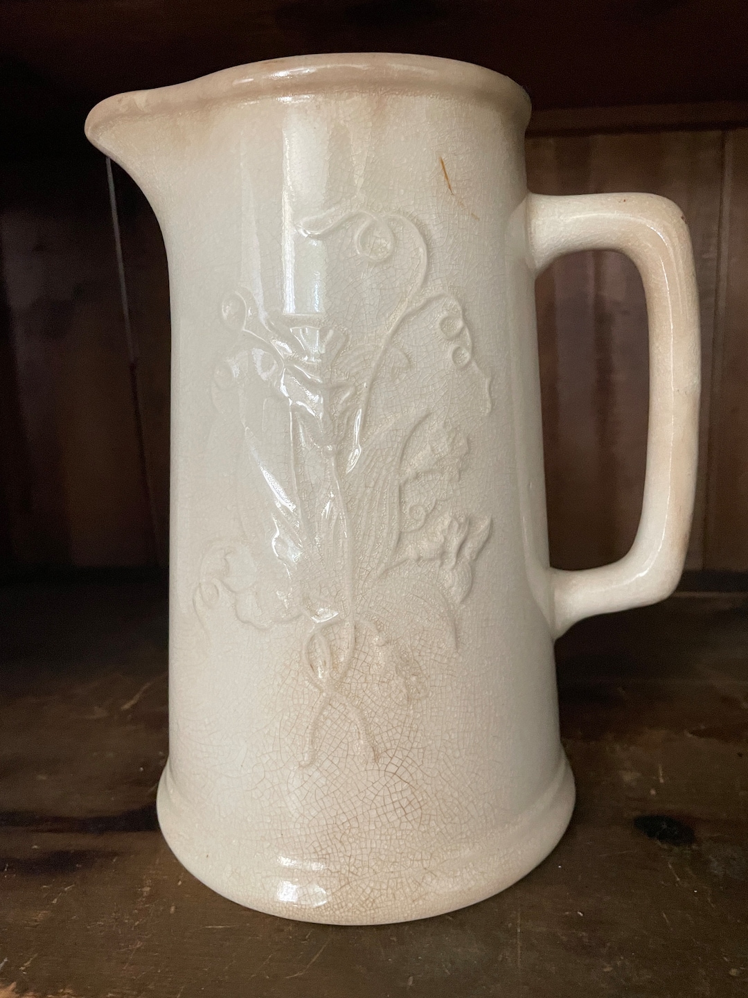 Antique Ironstone Milk Pitcher - Etsy