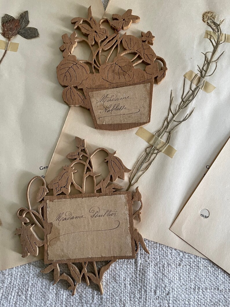 Antique French Flower Place Card - Etsy