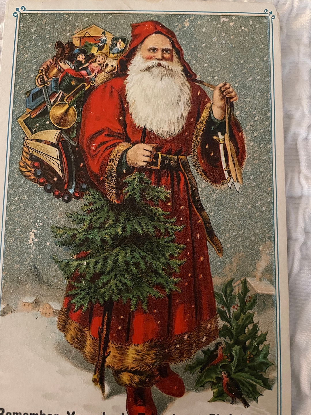 Antique Santa Trade Card - Etsy