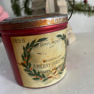 Antique Mini Christmas Lard Pail - Etsy