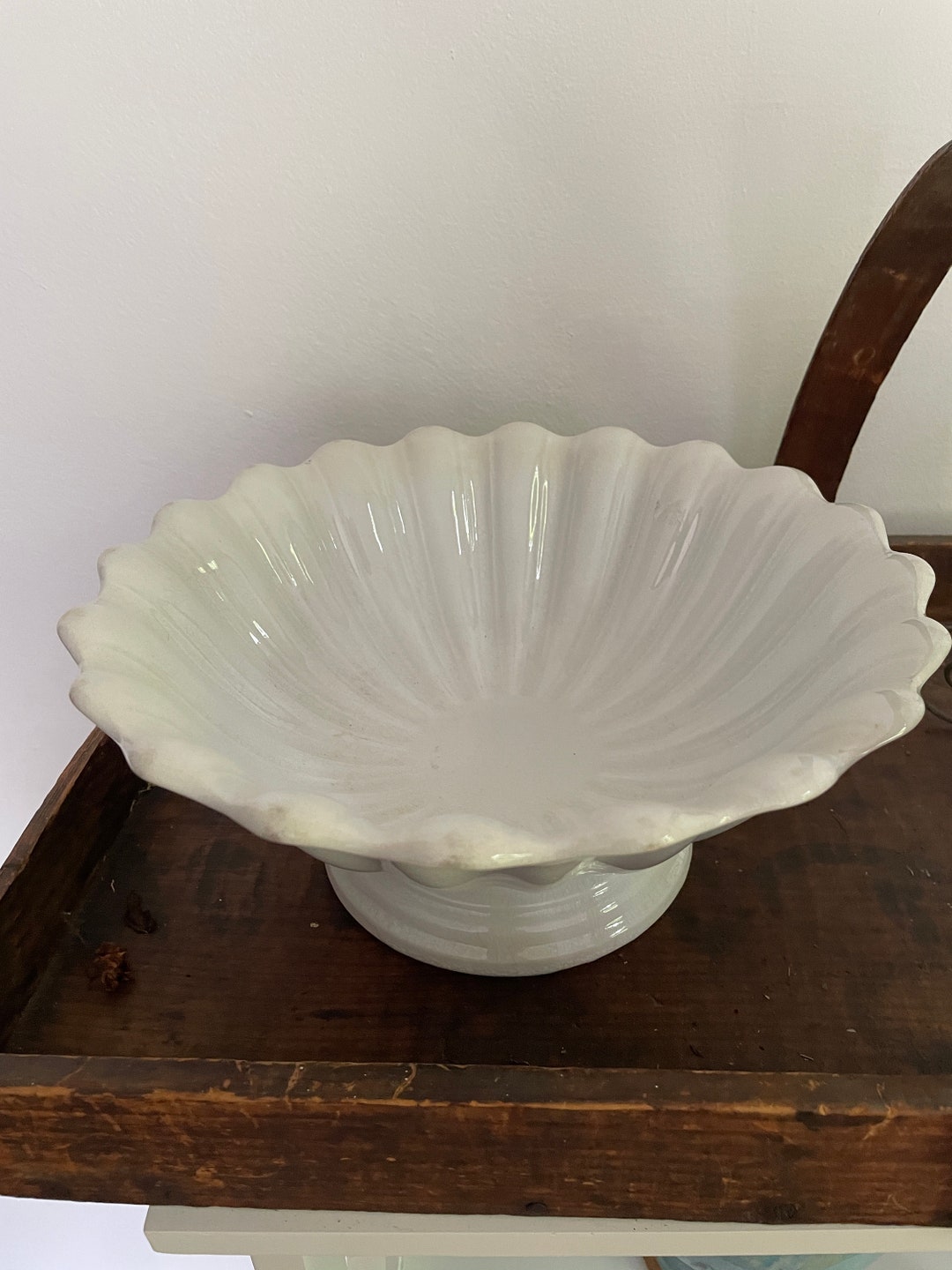 Antique Ironstone Fluted Compote - Etsy