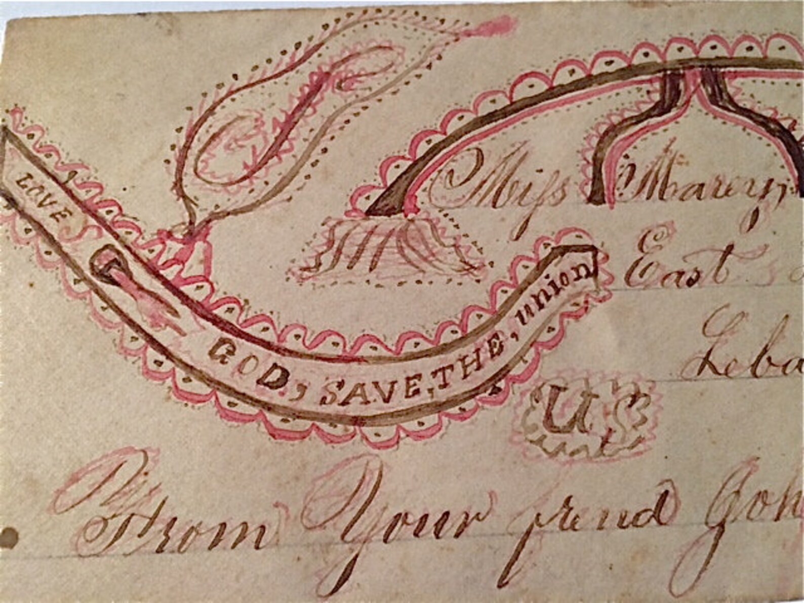 Antique Civil War Era Embellished Envelope Artwork - Etsy