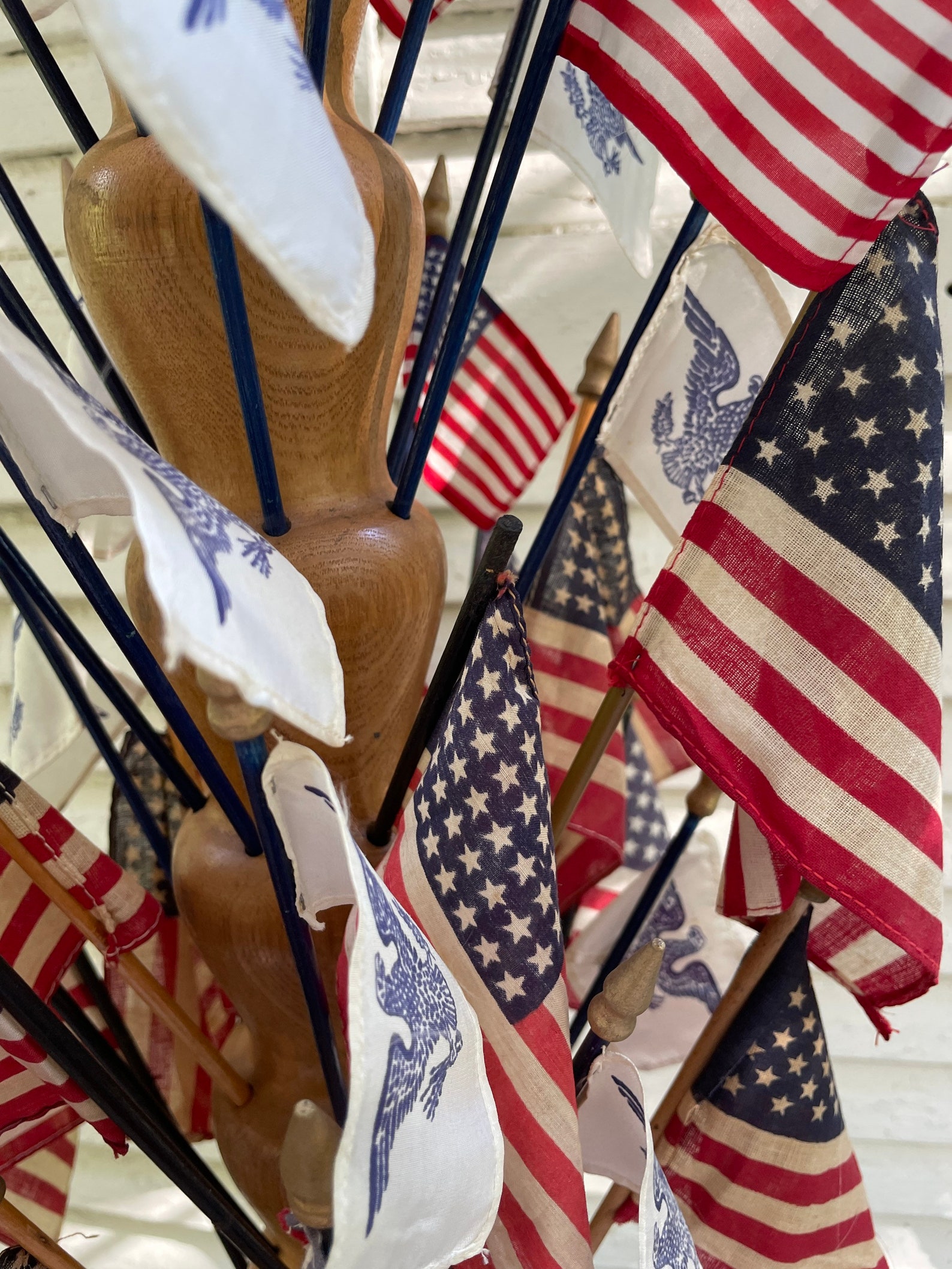 Antique Flag Holder and Flags - Etsy