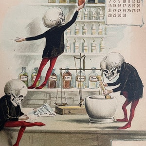 Antique Calender With Skeletons the Antikamnia Calender - Etsy