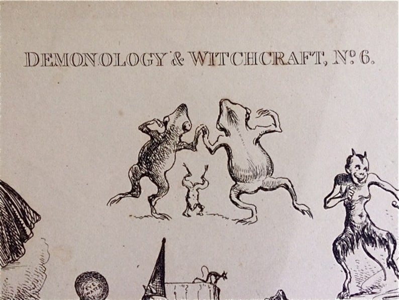 Antique Witchcraft & Demonology Print 1830 George Cruikshank - Etsy