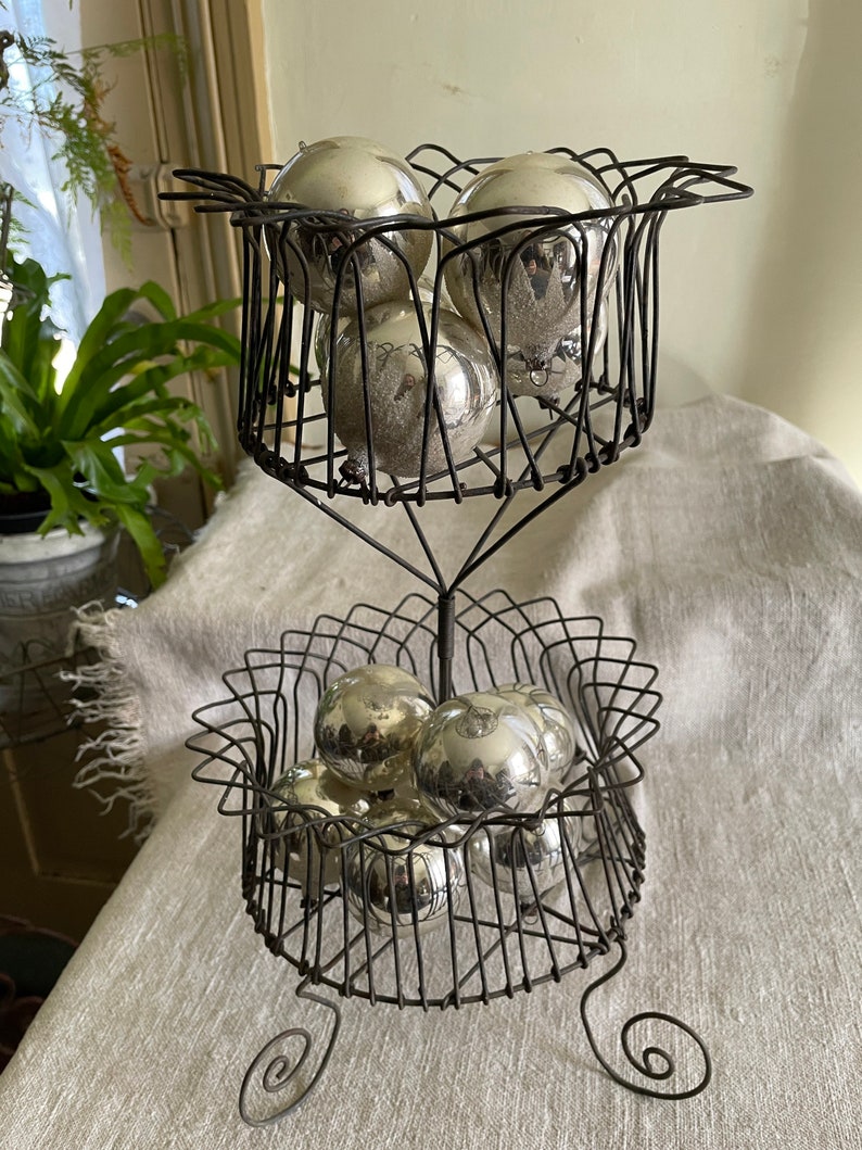 Antique French Wire Basket - Etsy