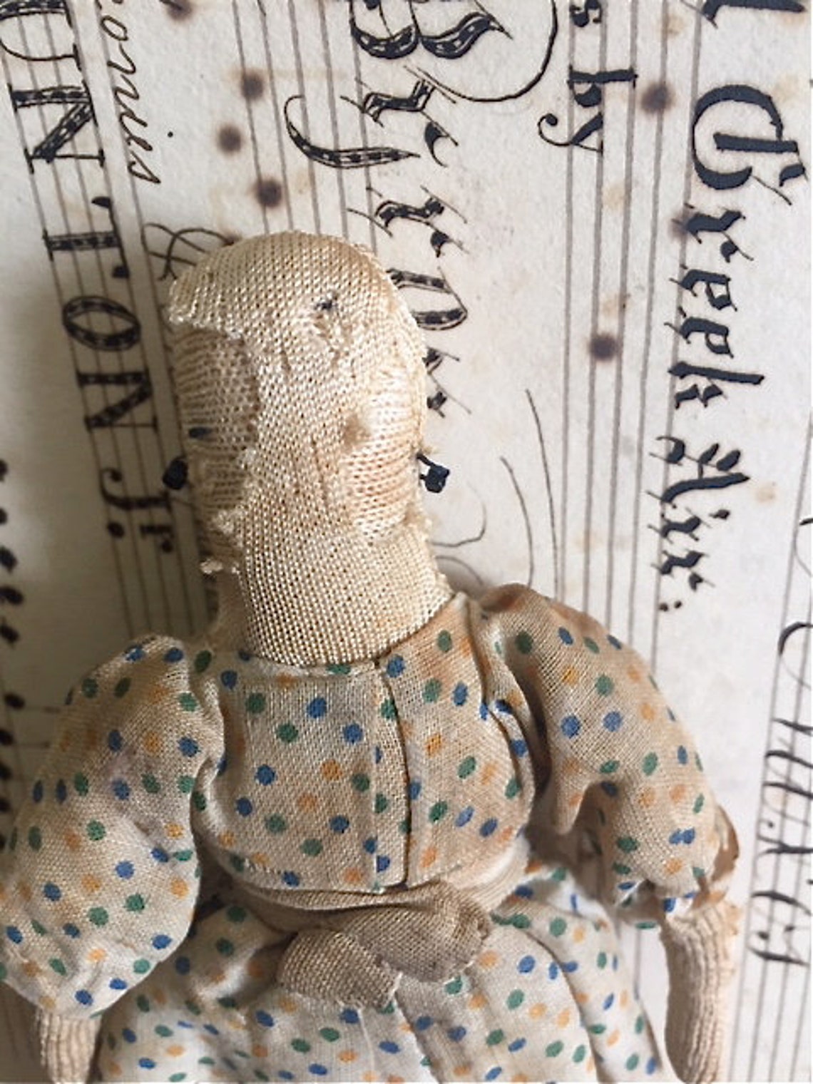 Antique Primitive Cloth Doll Tiny Size - Etsy