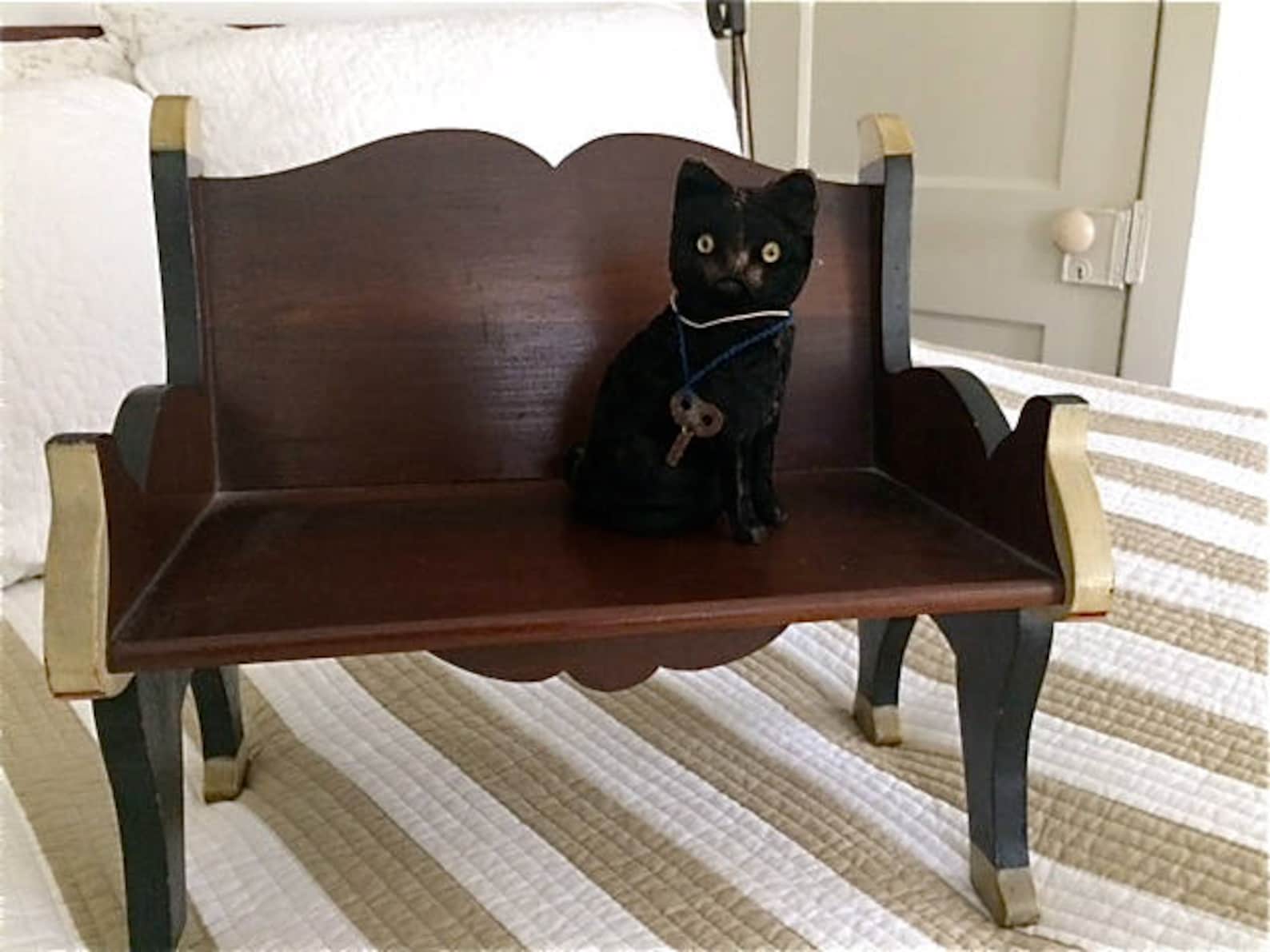 Antique Cat Bench Folk Art AAFA - Etsy