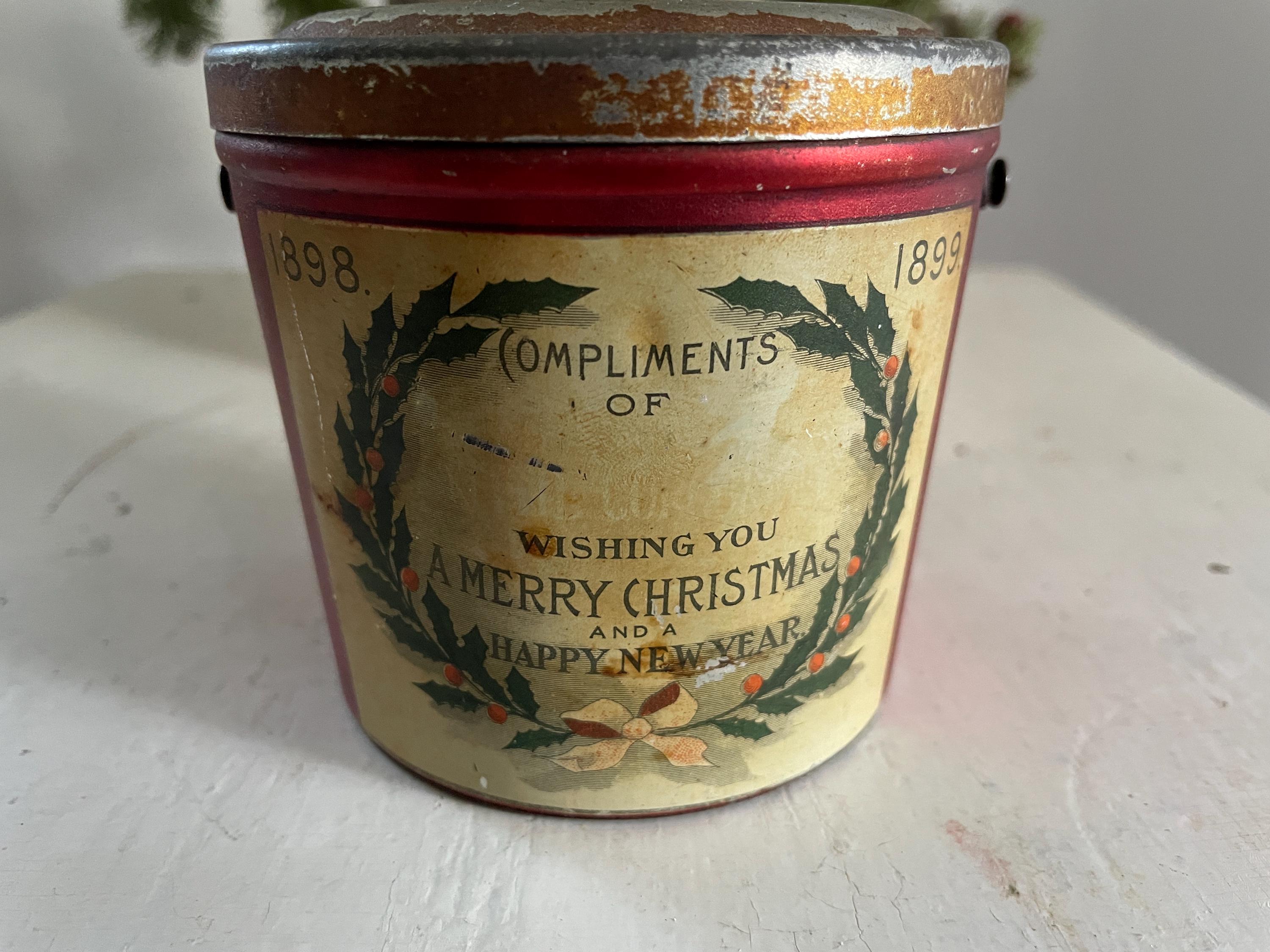 Antique Mini Christmas Lard Pail - Etsy