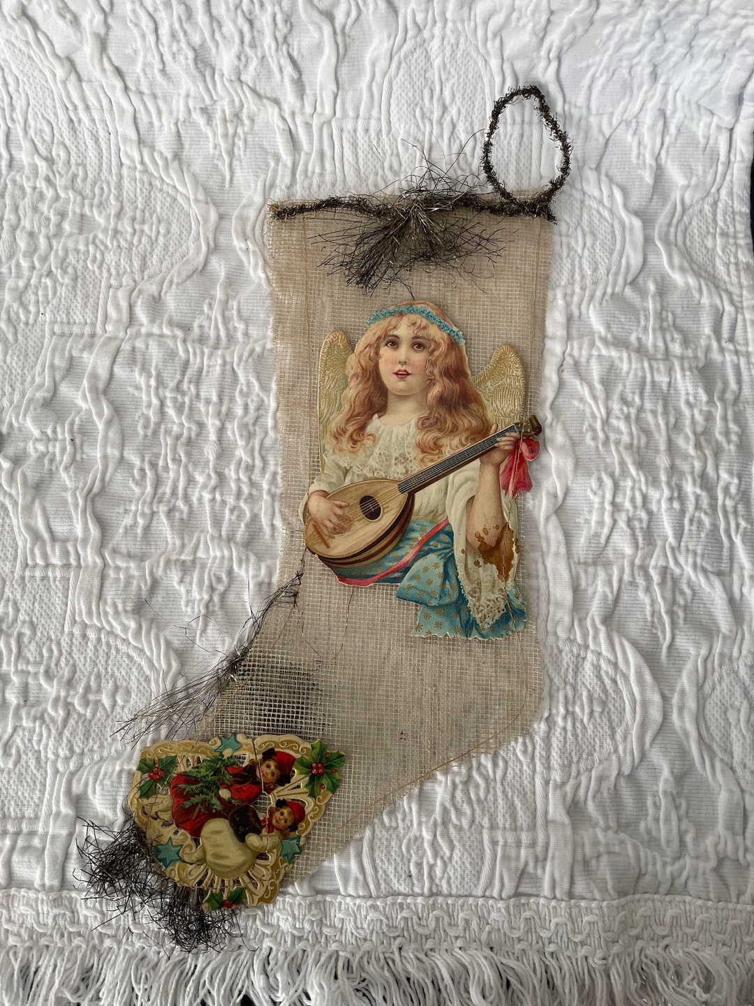 Antique Net Christmas Stocking - Etsy