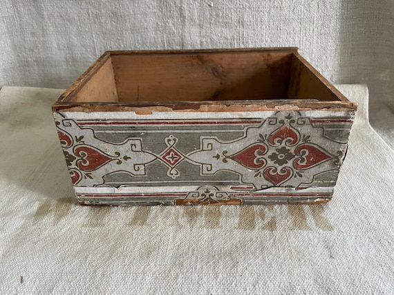 Antique Wallpaper Covered Box - Etsy