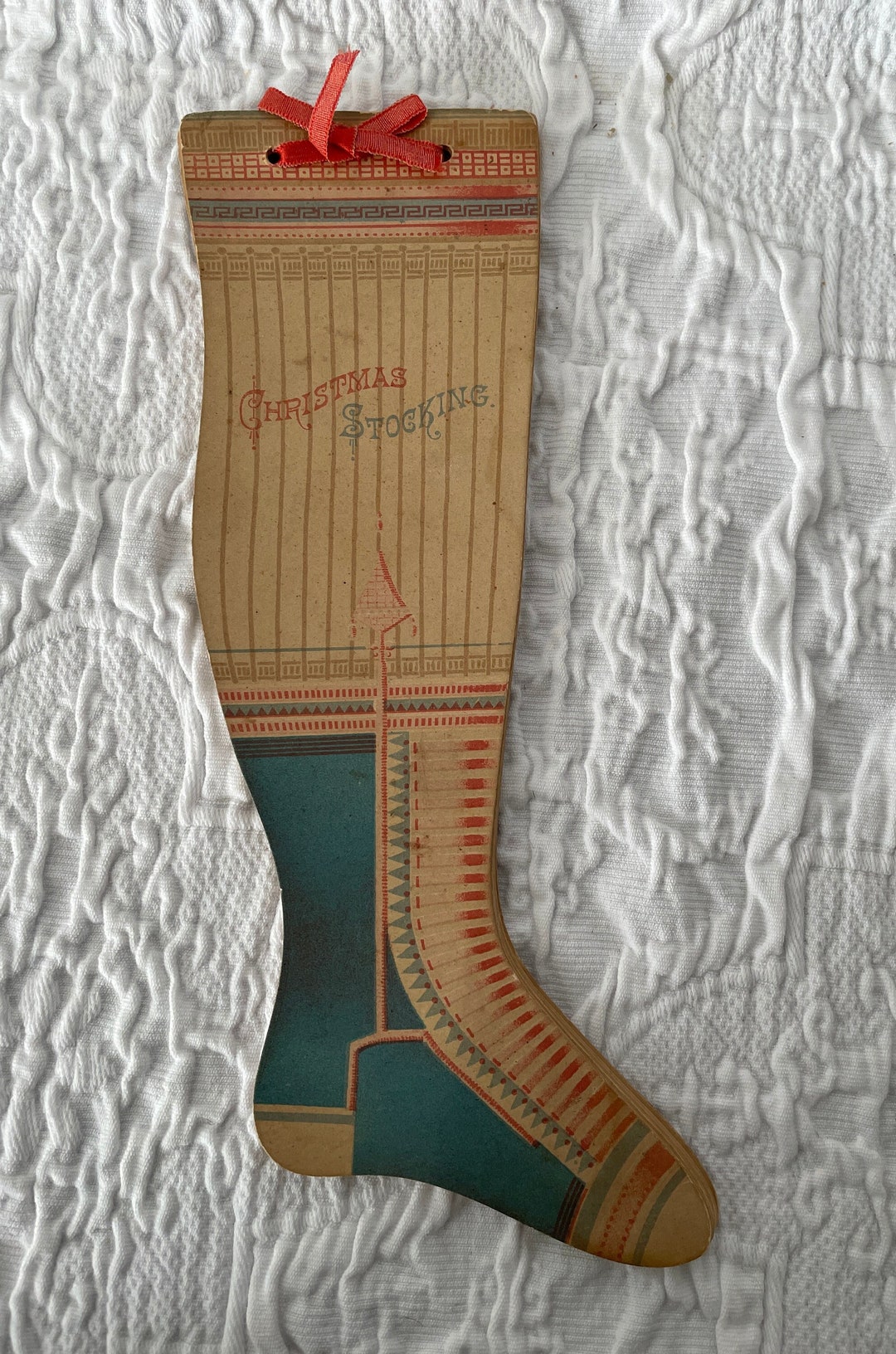 Antique Christmas Stocking Shaped Book - Etsy