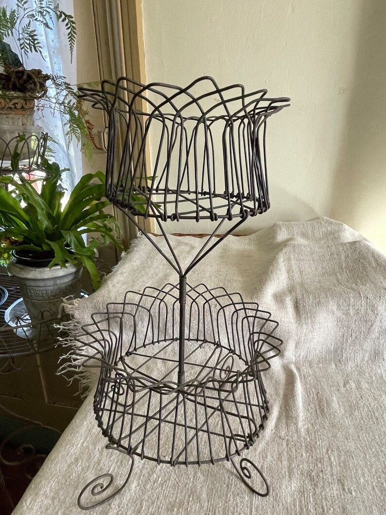 Antique French Wire Basket - Etsy