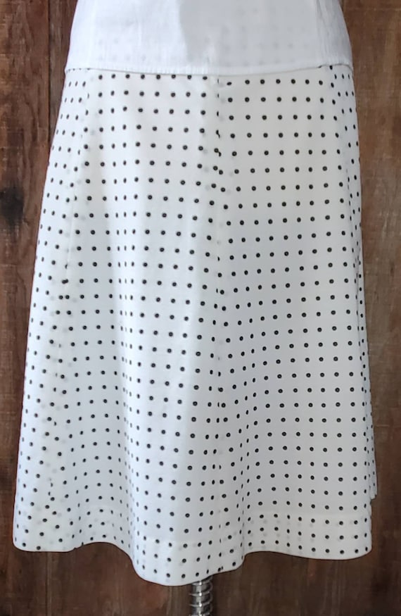 Vintag Black And White Polka Dot Skirt Gem