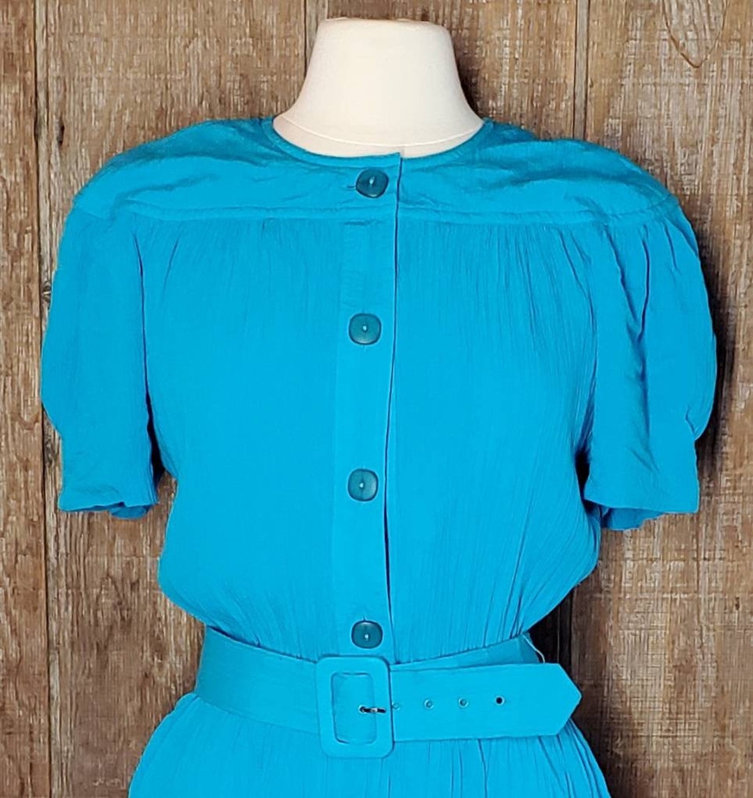 Vintage Turquoise Color Dress - Etsy