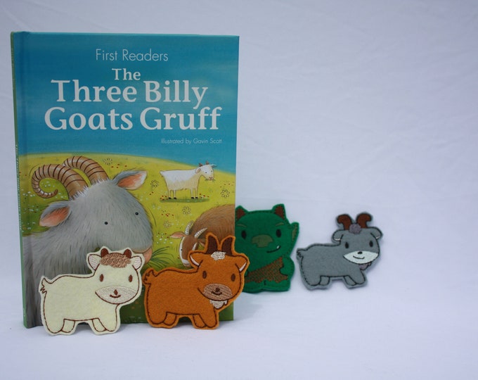 Three Billy Goats Gruff Book and Finger Puppet Set - Etsy Australia