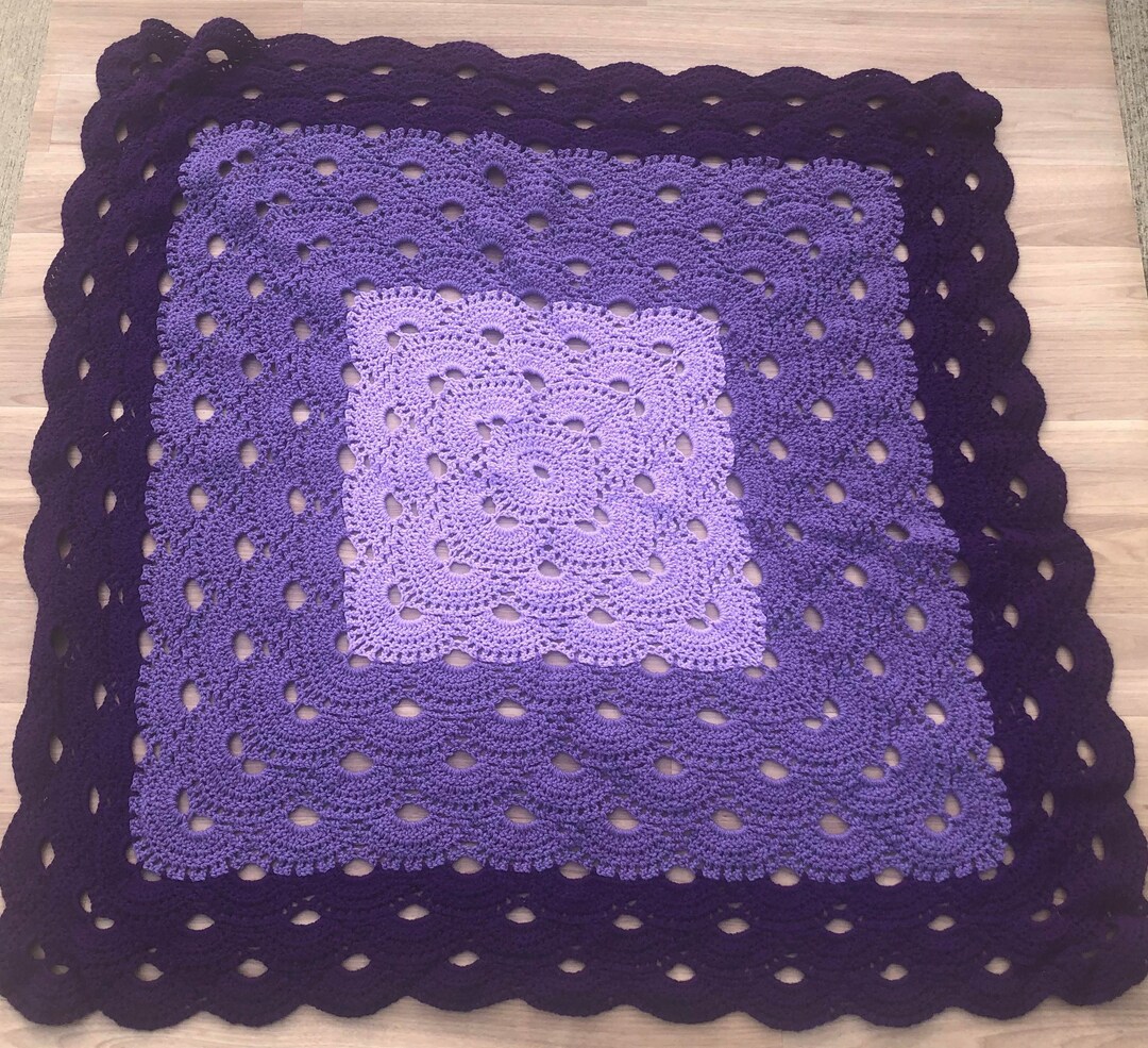 Shades of Purple Crochet Blanket - Etsy