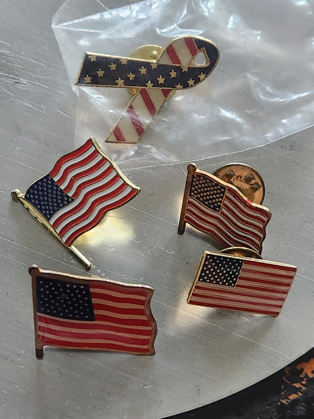 Collection of 5 USA Flag Pins - Etsy