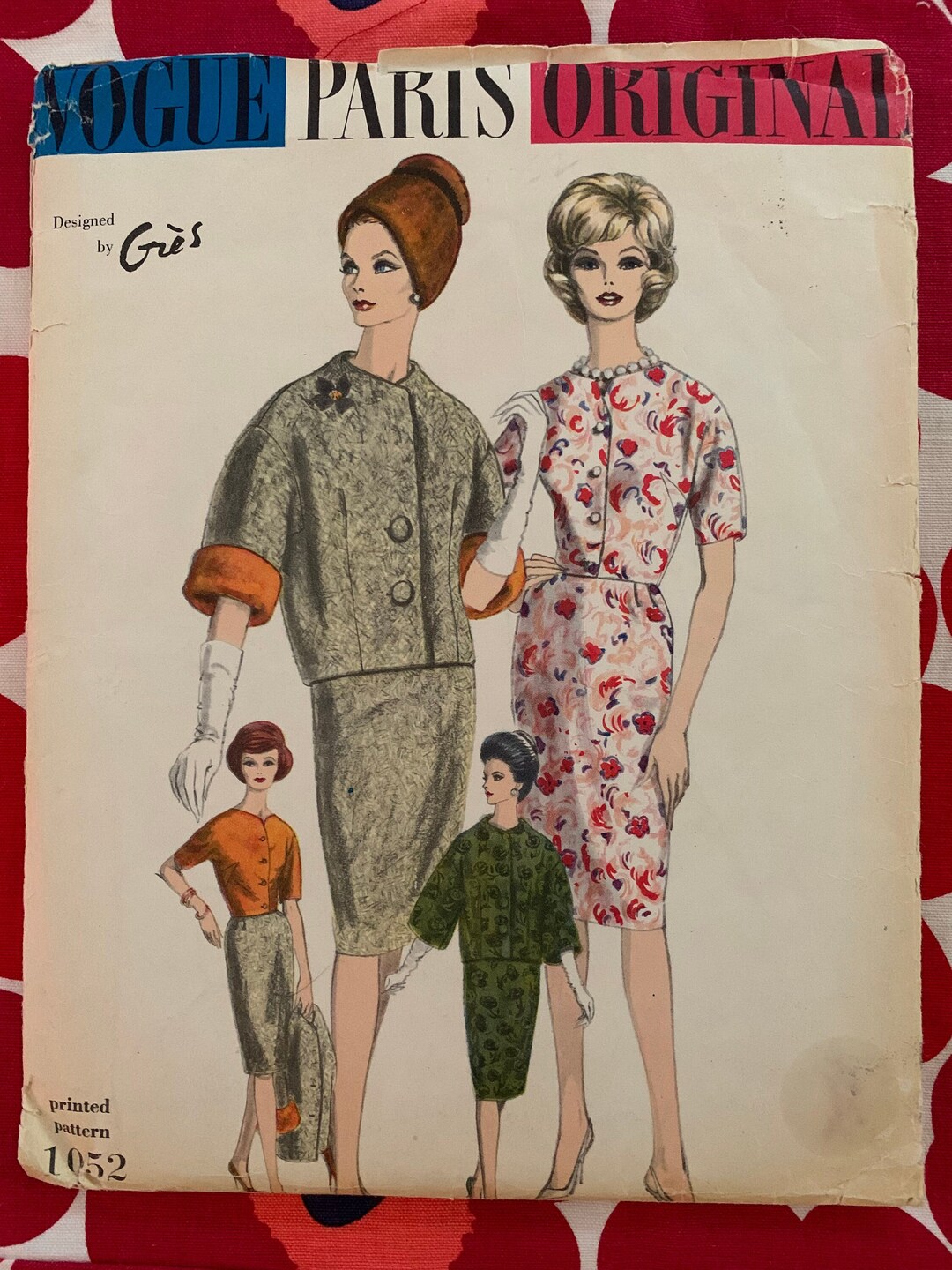 1960s 60s Original Vintage Sewing Vogue Paris Original 1052; Ca. 1961 ...