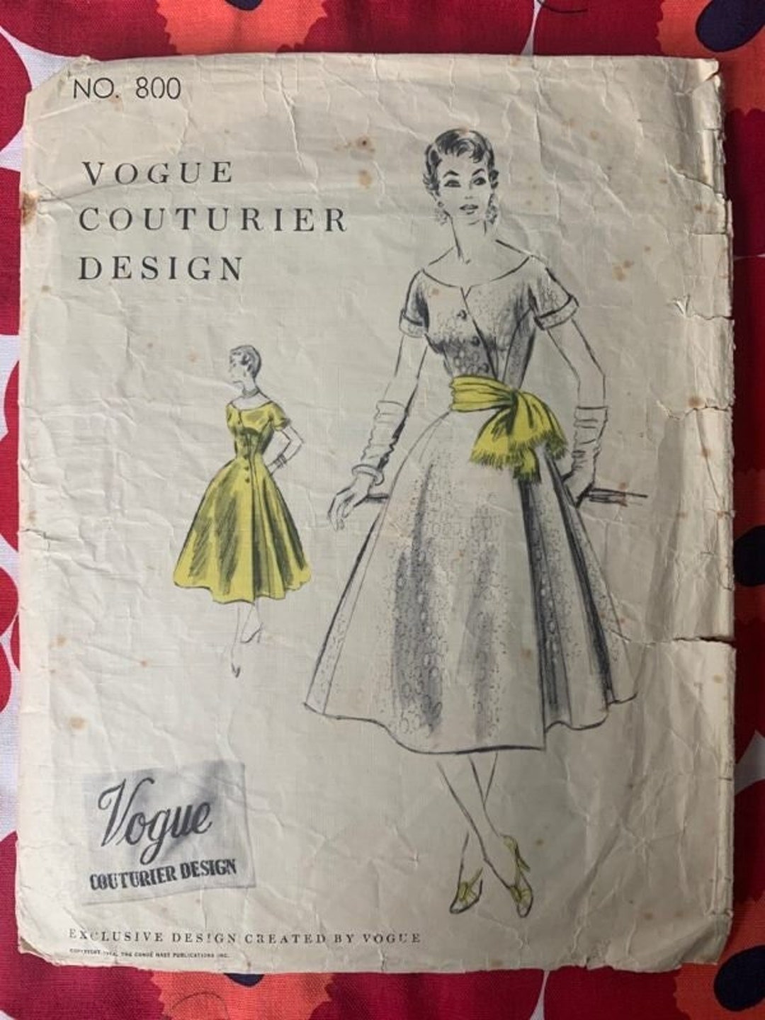 1950s Vogue 800 Sewing Pattern: Couturier Flared Dress, Bust 36 - Etsy