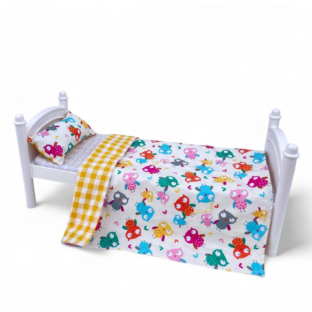 Handmade Baby Doll Blanket and Pillow Set: Cotton Flannel Bedding - Etsy