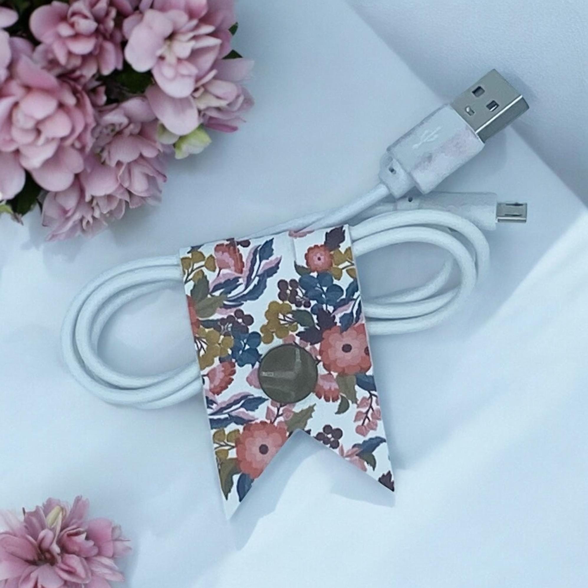 Fall Floral Cord Wrangler, College Student Gift, Cute Cable Holder ...
