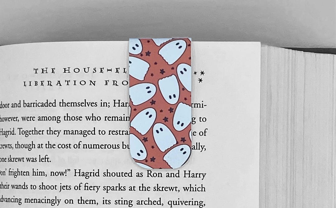 Ghost Bookmark for Kids, Cute Halloween Magnetic Bookmark for Planners ...