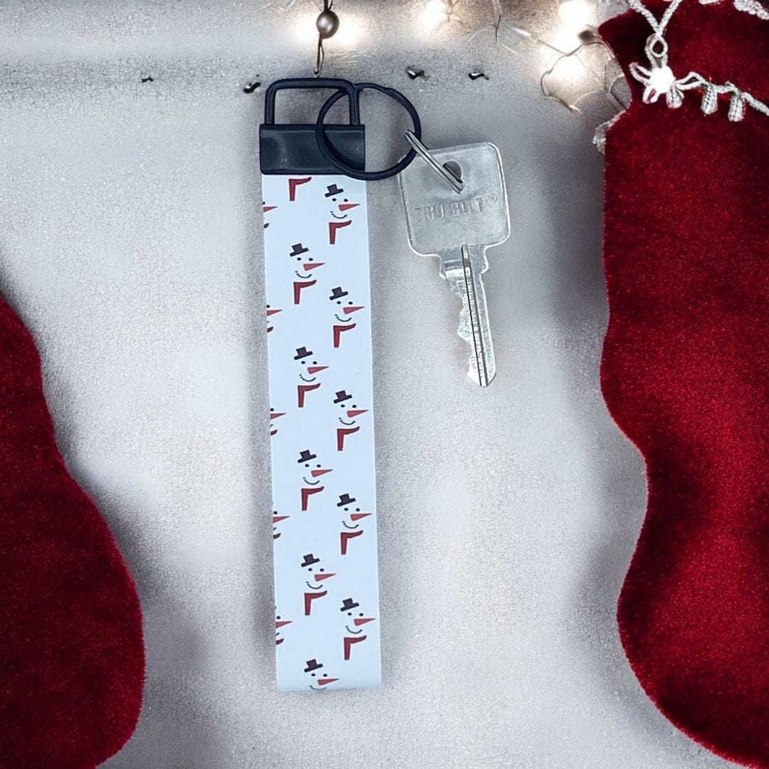 Cute Snowman Key Fob Wristlet for Women, Stocking Stuffers for Wife ...