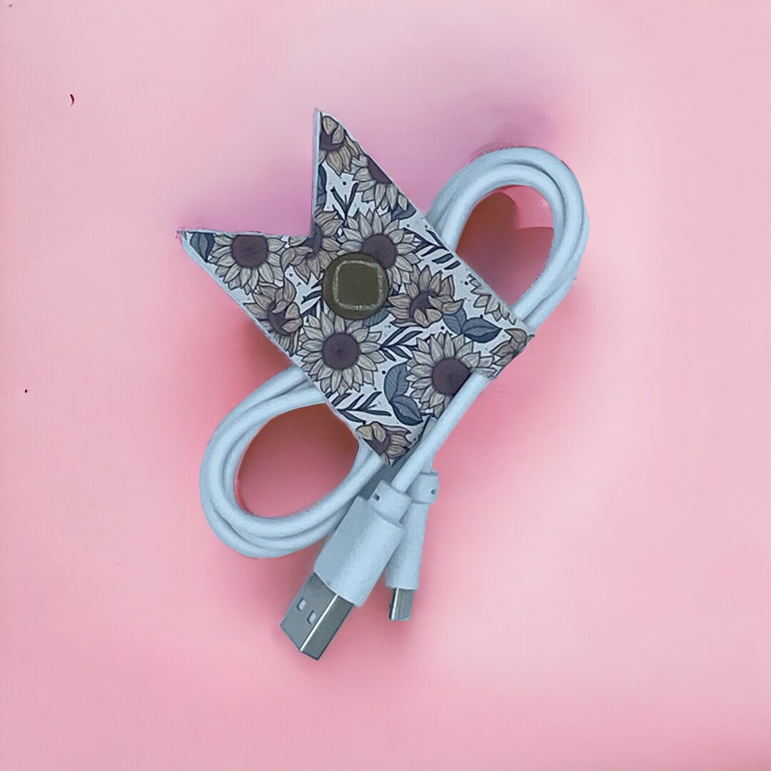 Muted Sunflower Cord Keeper, Charger Cable Holder Cute Gifts for ...