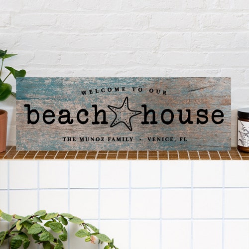 CUSTOM NAME SIGN Beach House Decor Starfish Family Name - Etsy