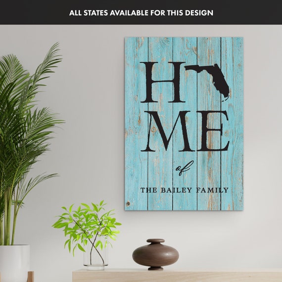 Florida Personalized State Sign - Wood Sign - Housewarming Gift First ...