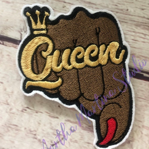 NEW Blinged Out black Queen Rhinestone Patch With - Etsy