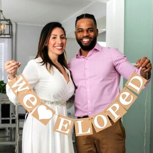 We Eloped Banner / Just Married Banner / Wedding / Rustic / Wedding ...