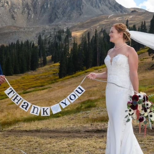 Thank You Banner Wedding Party Photo Prop Thank You Sign - Etsy