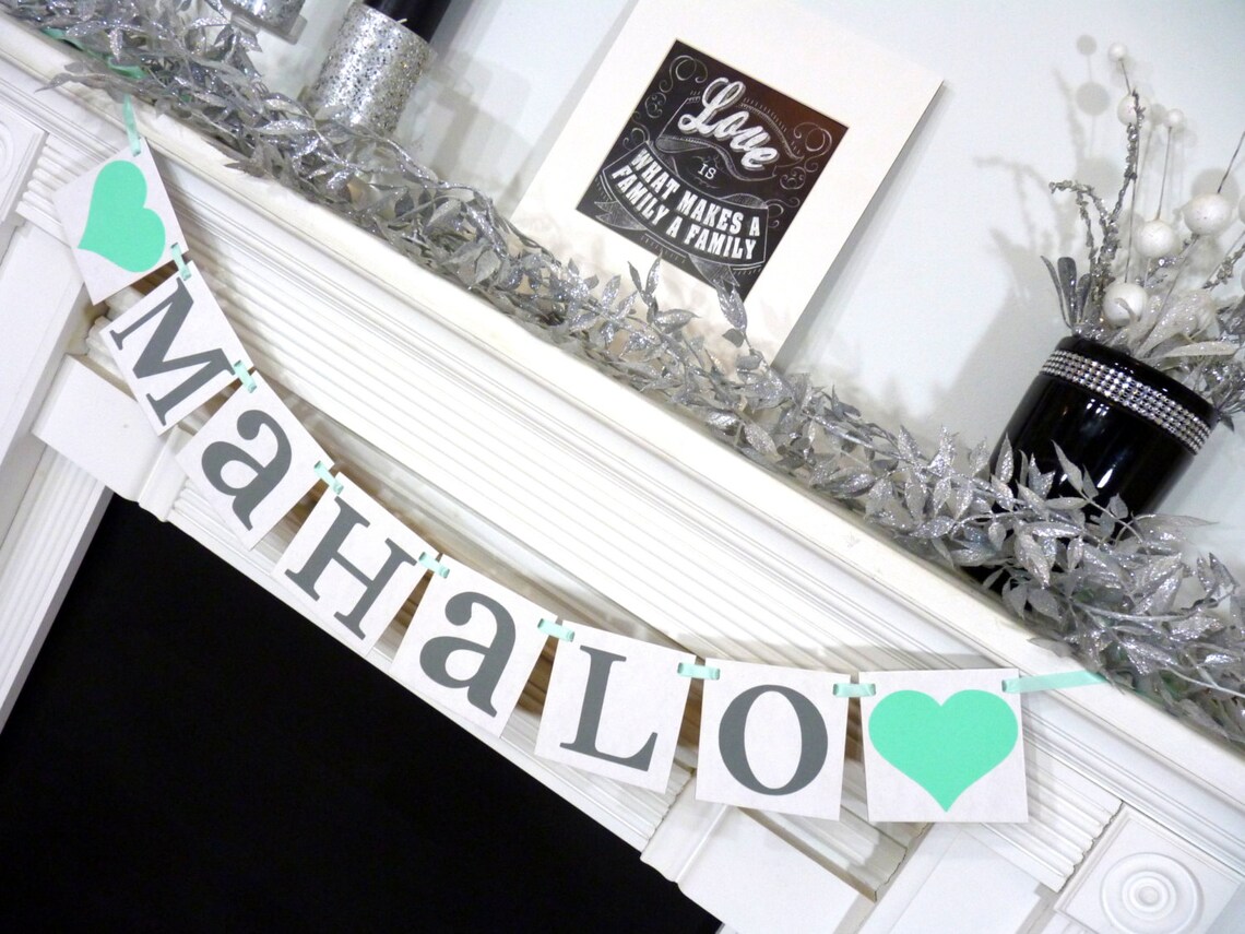 Mahalo Banner / Thank You Sign / Rustic Wedding Banner / | Etsy