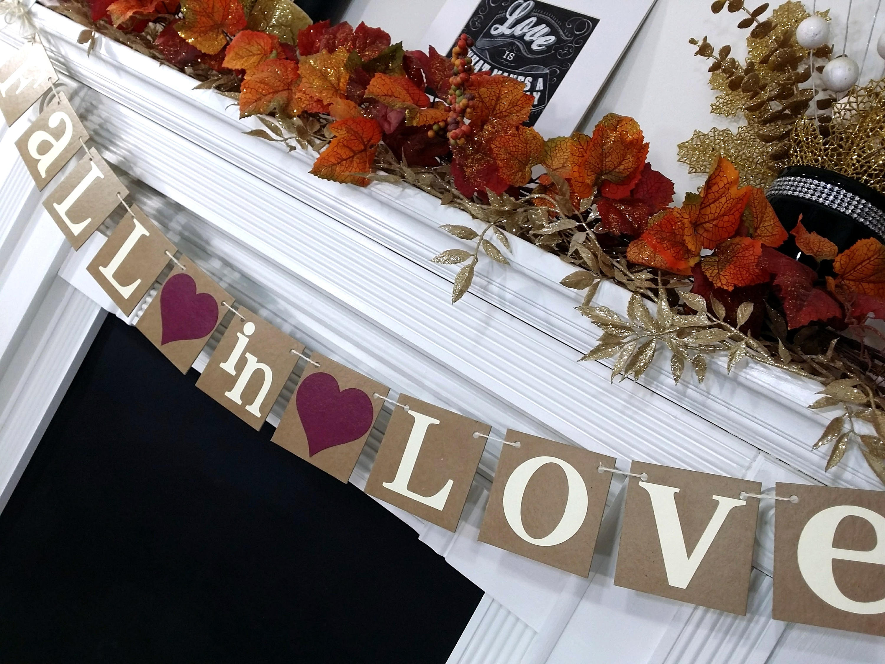 Bridal Shower Banner Fall in Love Banner Fall Wedding Sign | Etsy