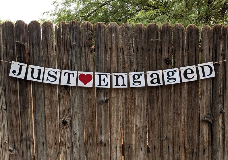 Engagement Party Decoration / Just Engaged Banner / Wedding | Etsy