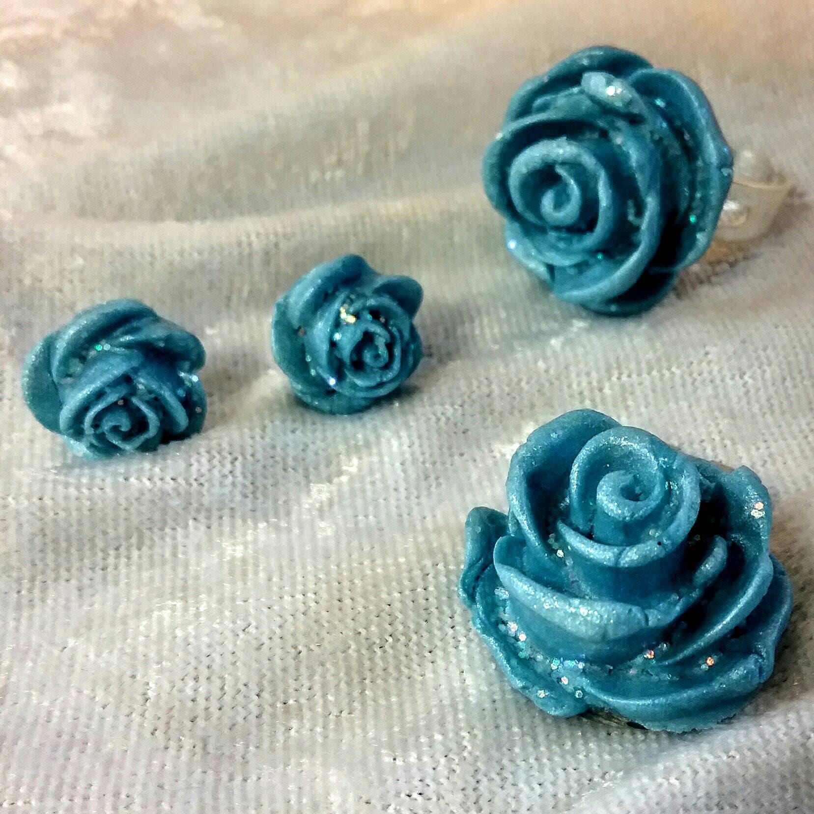Elsa's Magic Roses: a Set of Glittery Pearlescent Blue - Etsy