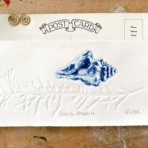 Original Intaglio Print, Shell Artwork, Beach Art, Printmaking - Etsy