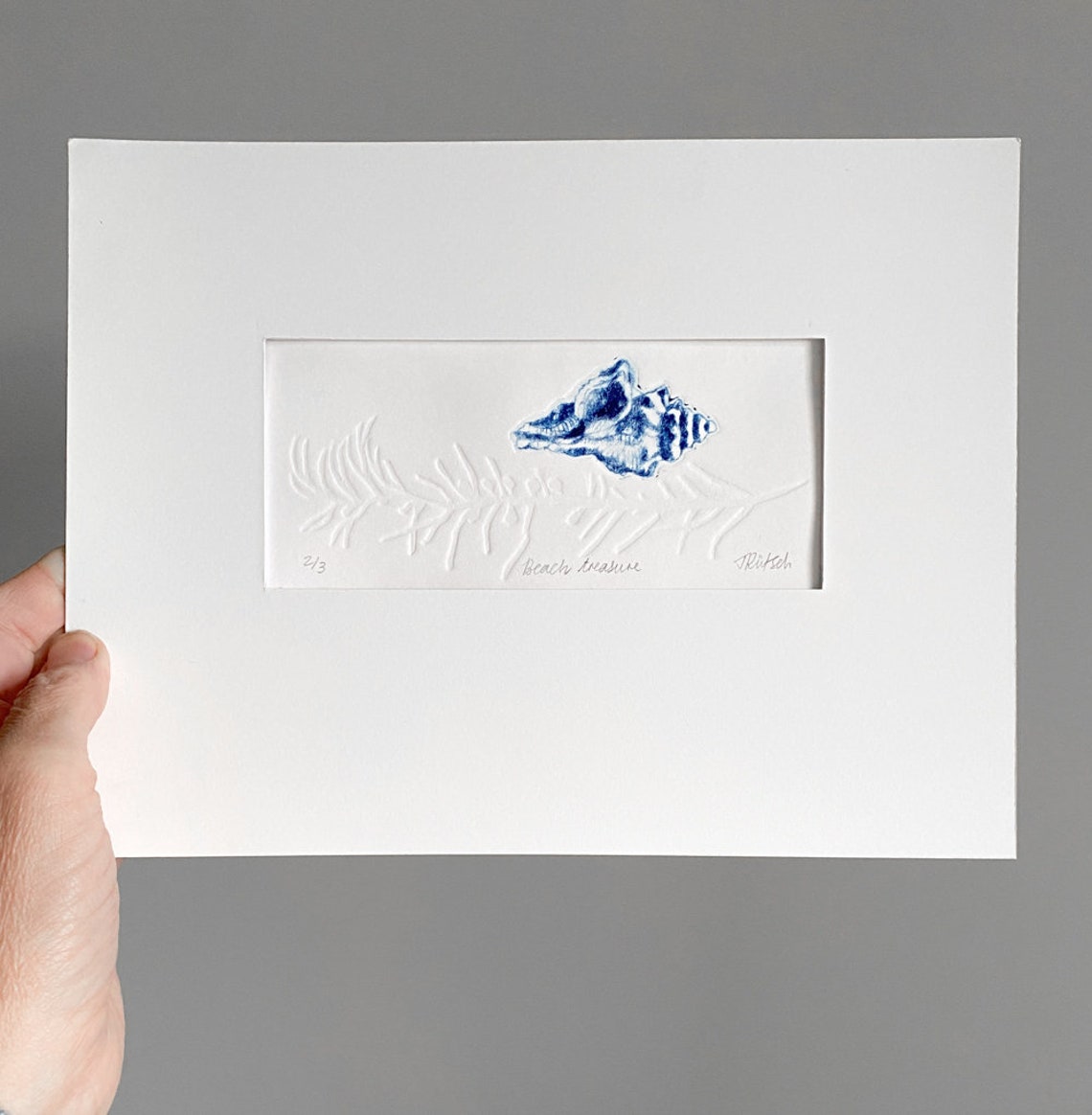 Original Intaglio Print Shell Artwork Beach Art Printmaking - Etsy