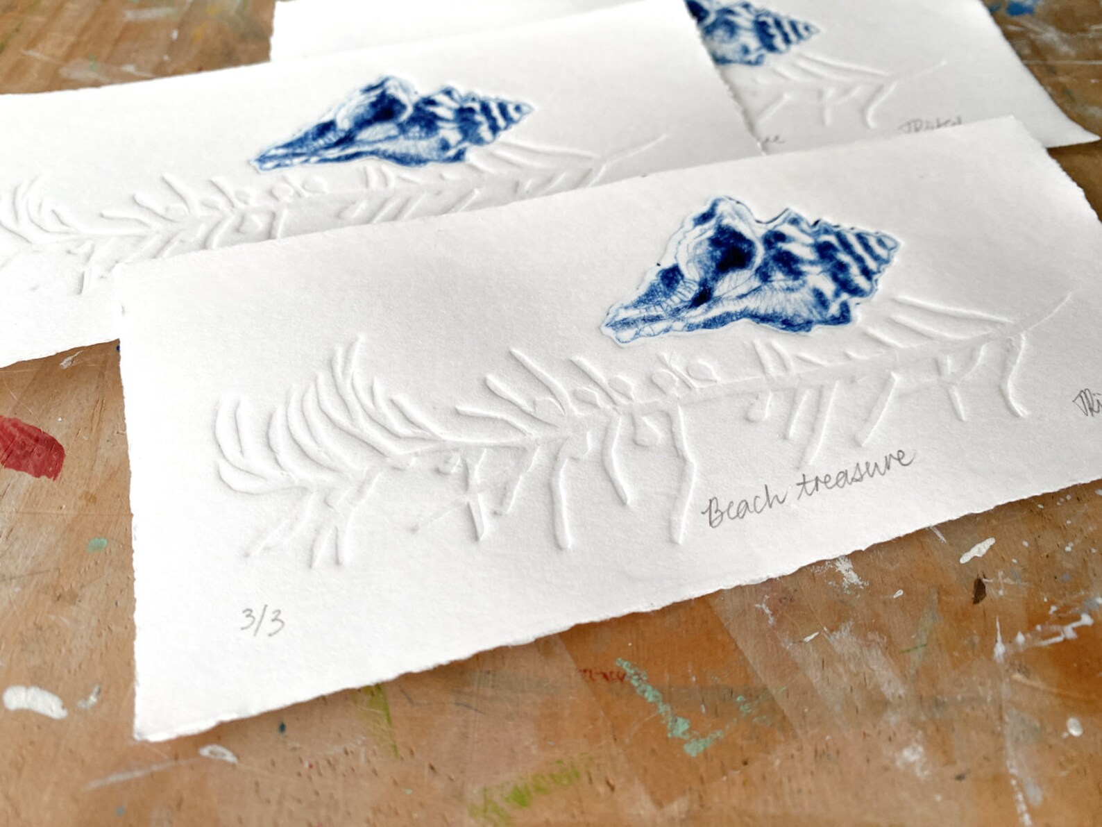 Original Intaglio Print Shell Artwork Beach Art Printmaking - Etsy