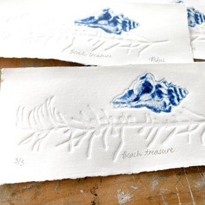 Original Intaglio Print, Shell Artwork, Beach Art, Printmaking - Etsy