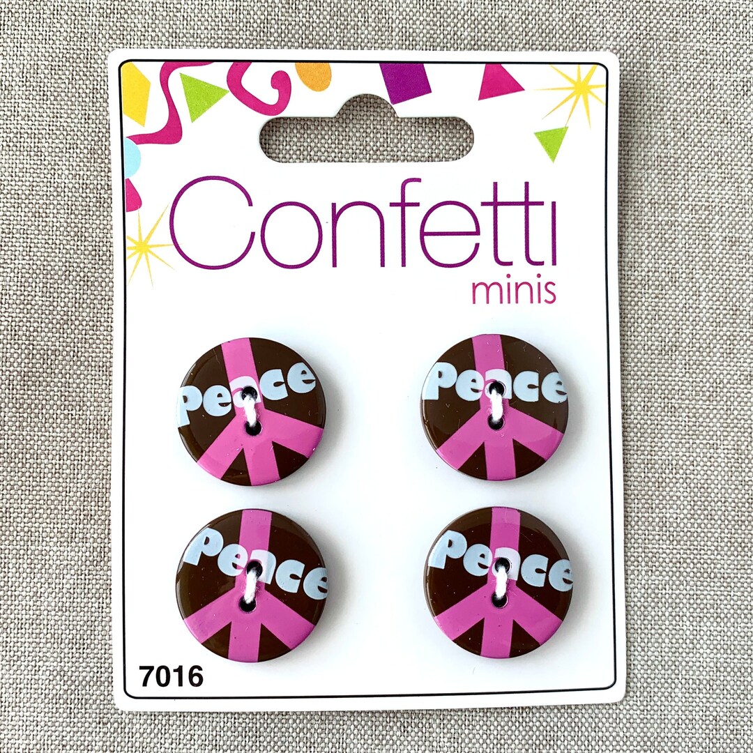 Peace - Confetti Minis Buttons - 2 Hole - Etsy