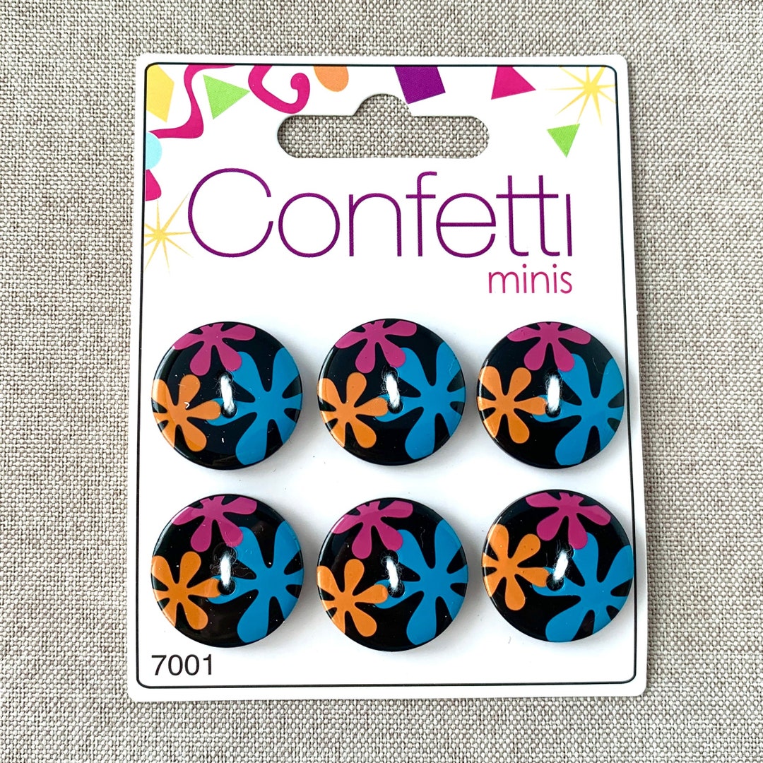 Mod Black - Confetti Minis Buttons - 2 Hole - Etsy