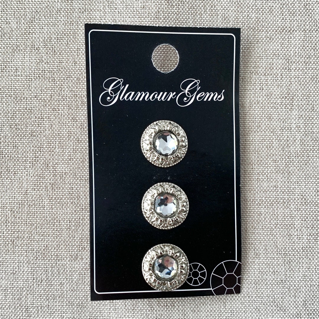 5232 Fancy - Glamour Gems - Shank Button - 16mm - Silver Clear - Etsy