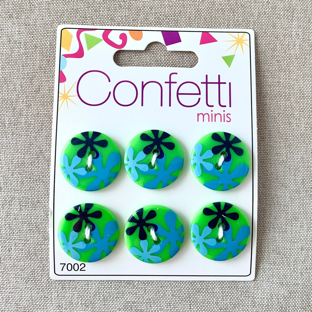 Mod Green - Confetti Minis Buttons - 2 Hole - Etsy