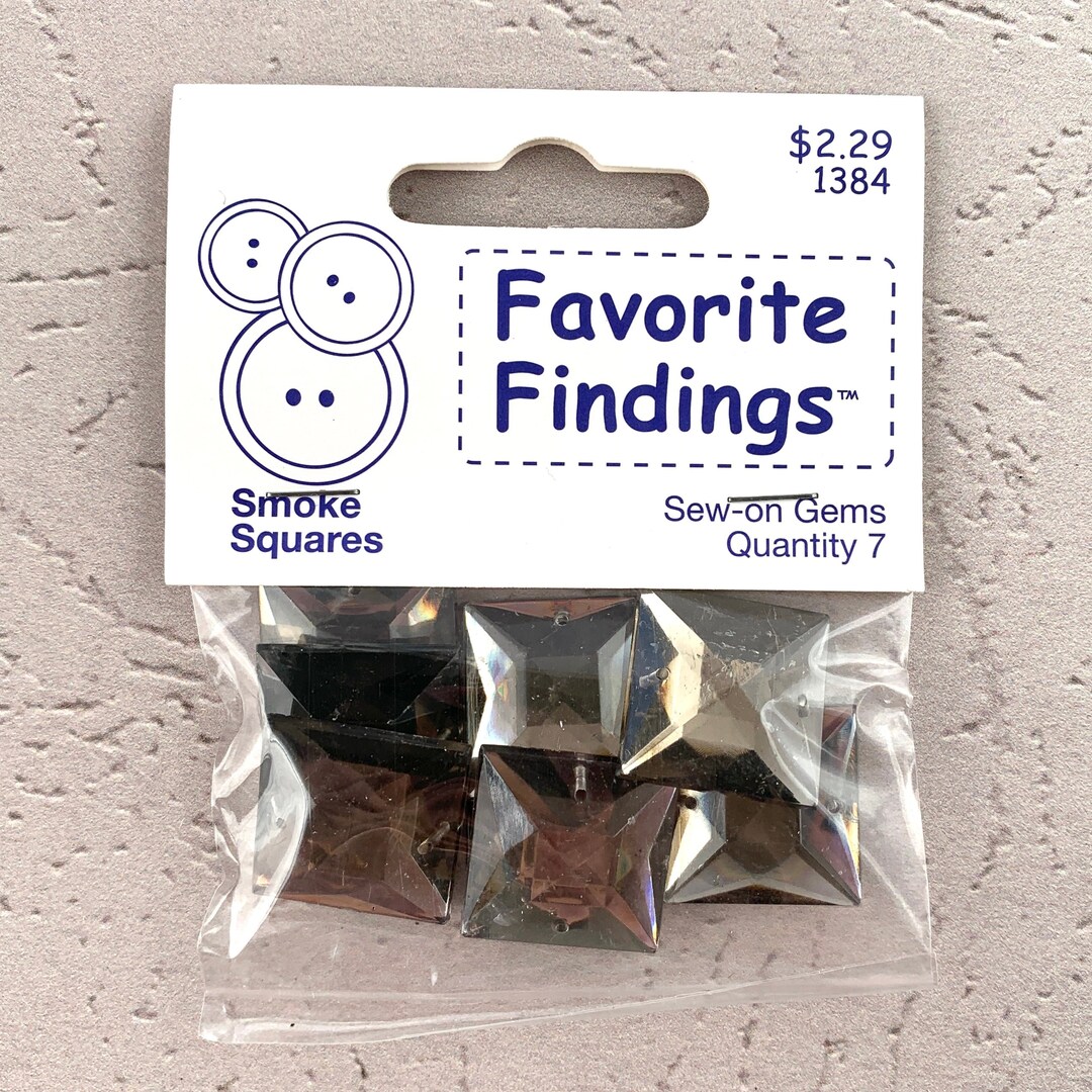 1384 Smoke Squares - Favorite Findings - Sew-on Gems - Etsy
