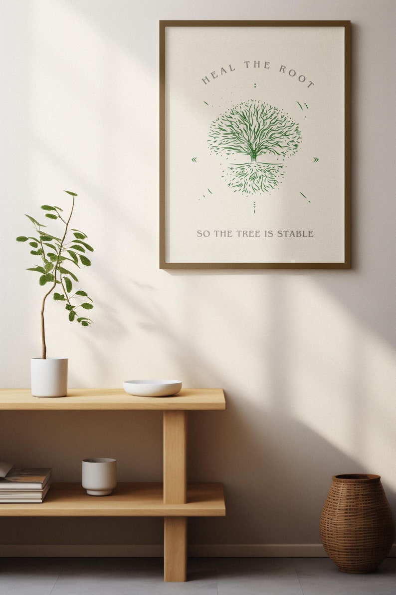 Heal the Root Tree Art Print | Inspirational Nature Quote | Rooted Tree ...