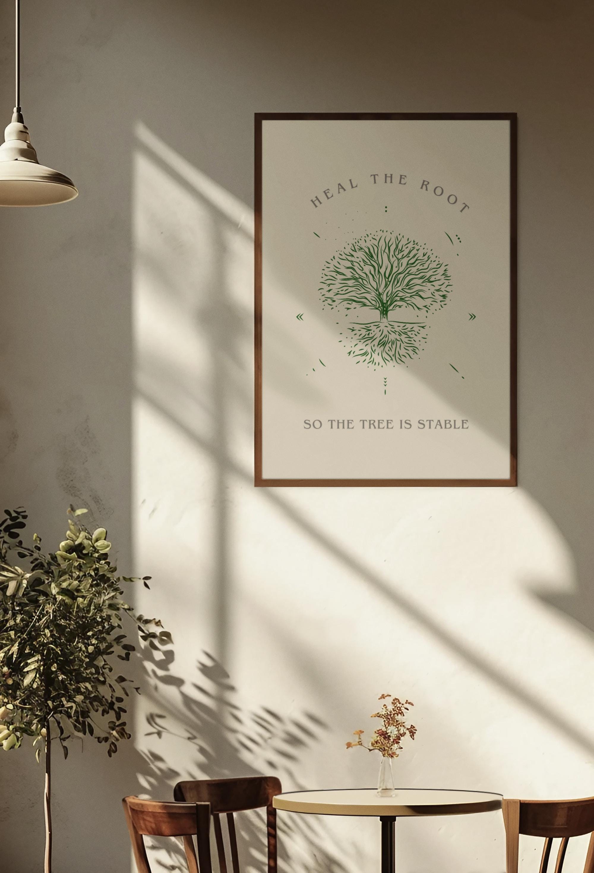 Heal the Root Tree Art Print | Inspirational Nature Quote | Rooted Tree ...