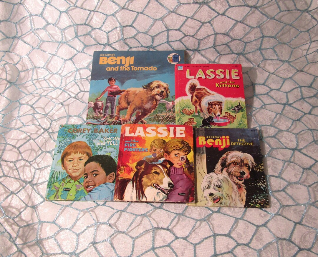 Set of 5 Vintage Children's Books - Lassie & Benjie Dogs - 1960s to ...